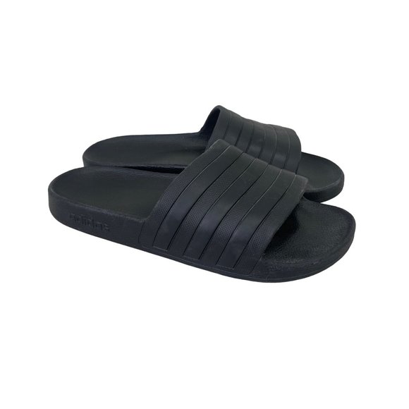 adidas | Shoes | Adidas Adilette Aqua Core Triple Black Slide Sandals ...